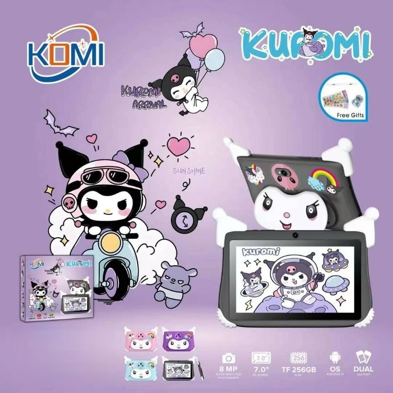 KOMI Black Skull Kitty Dual Sim Cartoon Android Tablet 7 inches ...