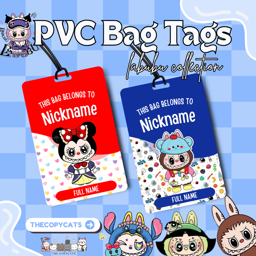 Customized Labubu PVC Bag Tag for Boys and Girls ATM size High Gloss ...