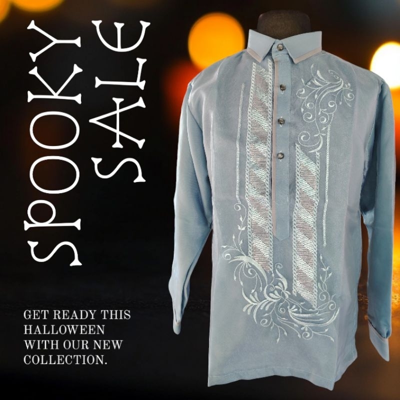 Barong Tagalog (Dusty Blue) | Shopee Philippines