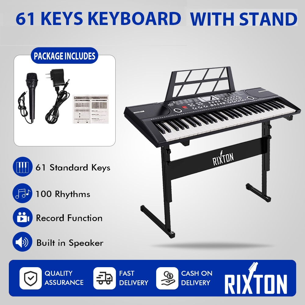 RIXTON 61-Key Digital Electric Piano Keyboard Portable Electronic ...