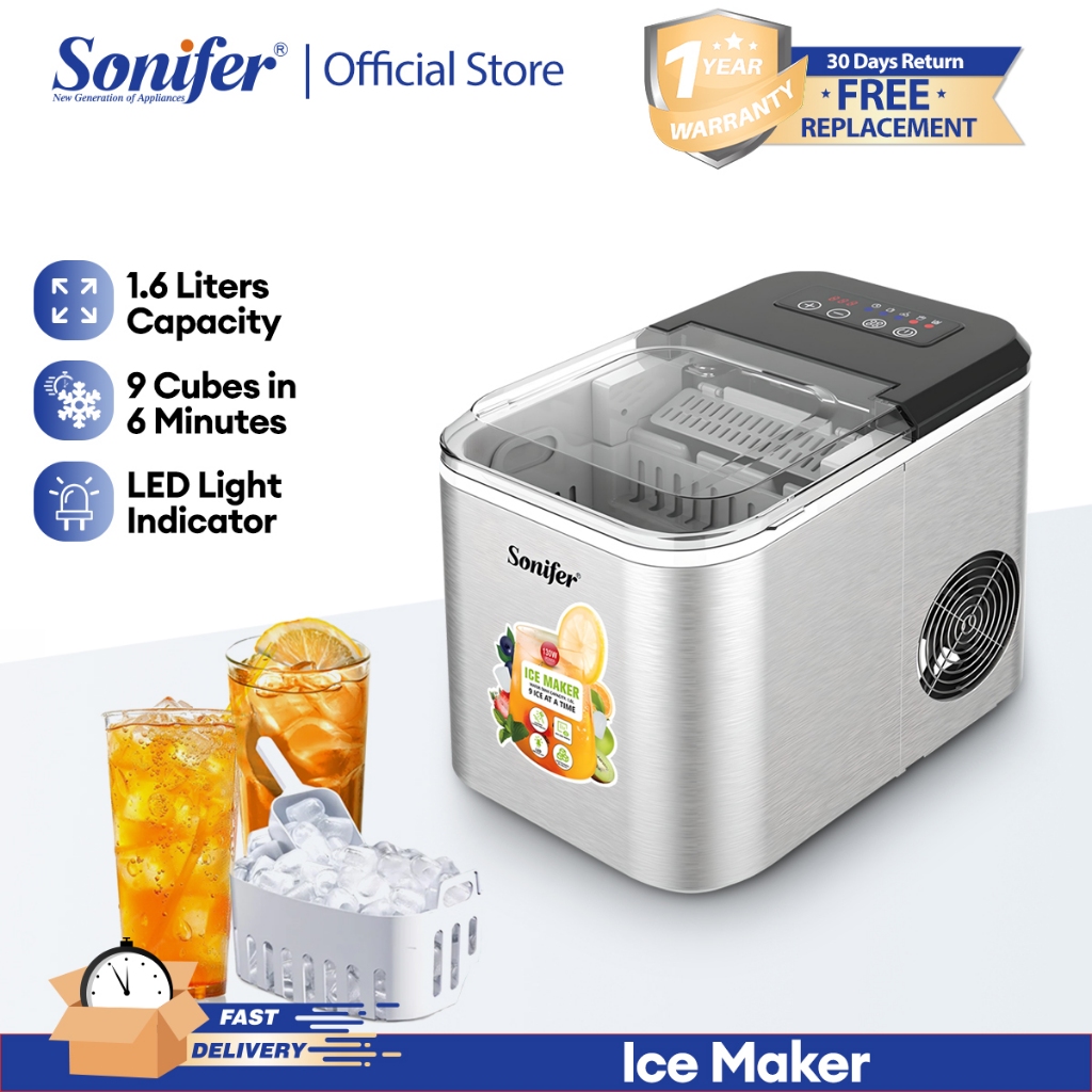 Sonifer Automatic Ice Maker Machine Fast Portable Ice Cube Maker for ...