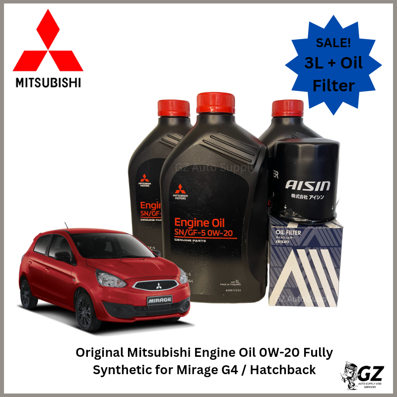 Mitsubishi Engine Oil Change Package 0W-20 Fully Synthetic + Aisin Oil Filter Mirage G4 ...