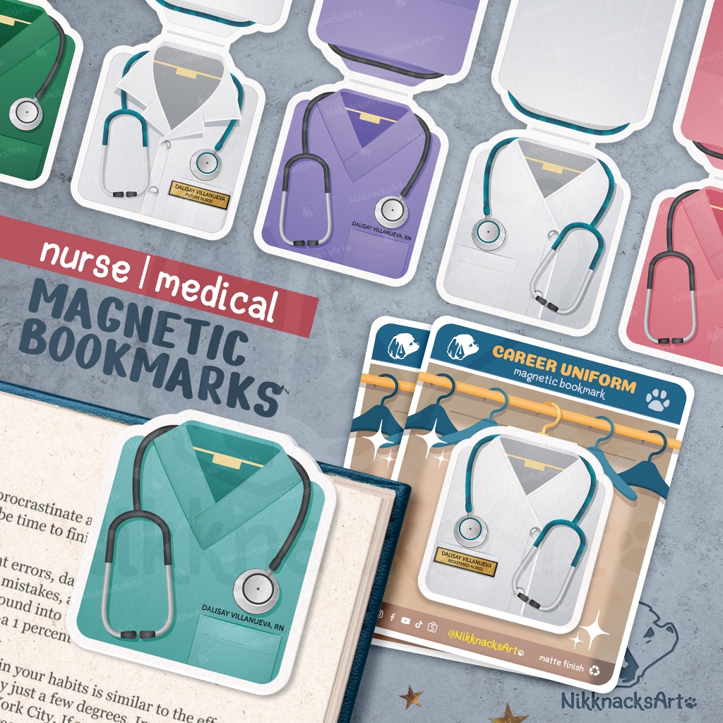 Nurse Career Uniform Magnetic Bookmark - Medical Profession Bookmark ...