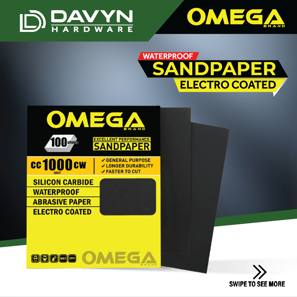 OMEGA Waterproof Sandpaper - General Purpose | Grit #36 to #2000 | Sold ...