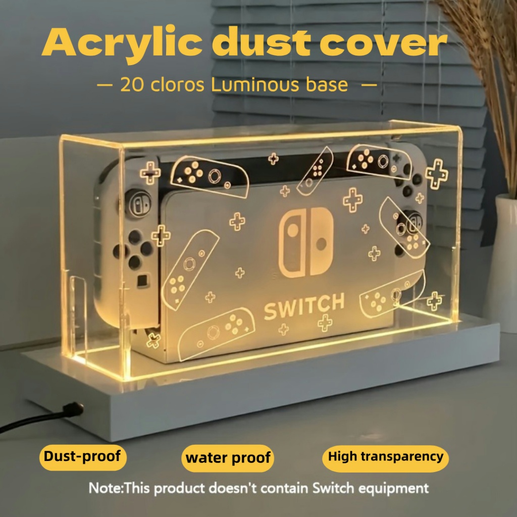 20 Colors LED Light Transparent Acrylic Case Nintendo Switch OLED Anti ...