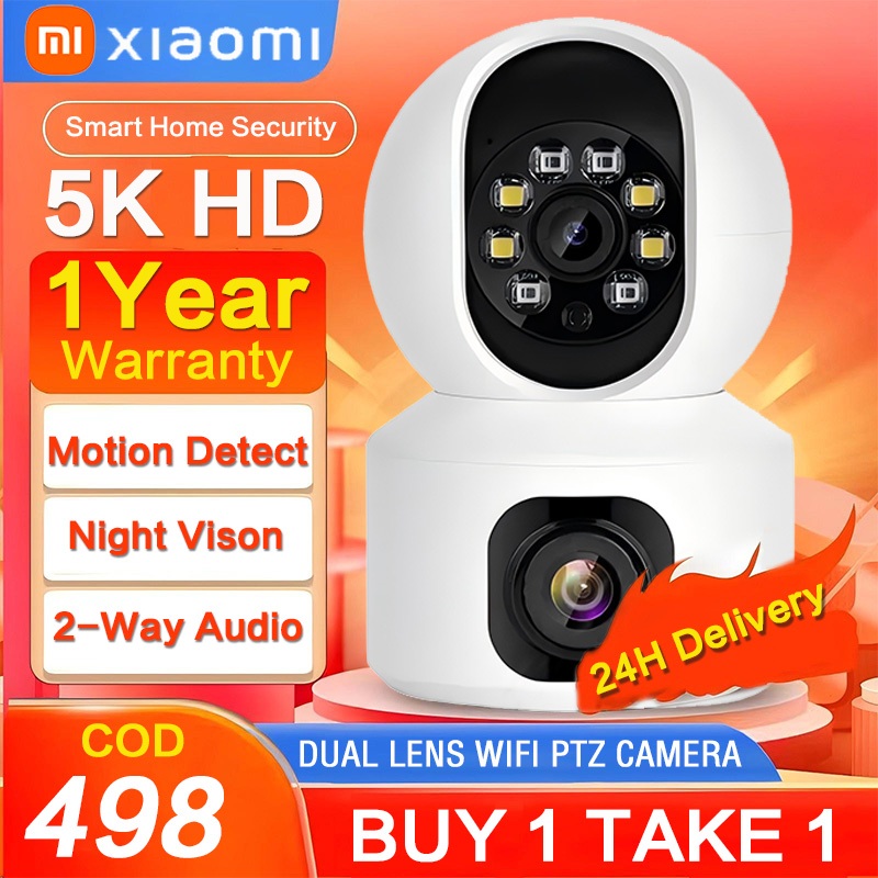 XIAOMI CCTV Camera Connect To Cellphone 5K HD Dual Lens Night Vision ...