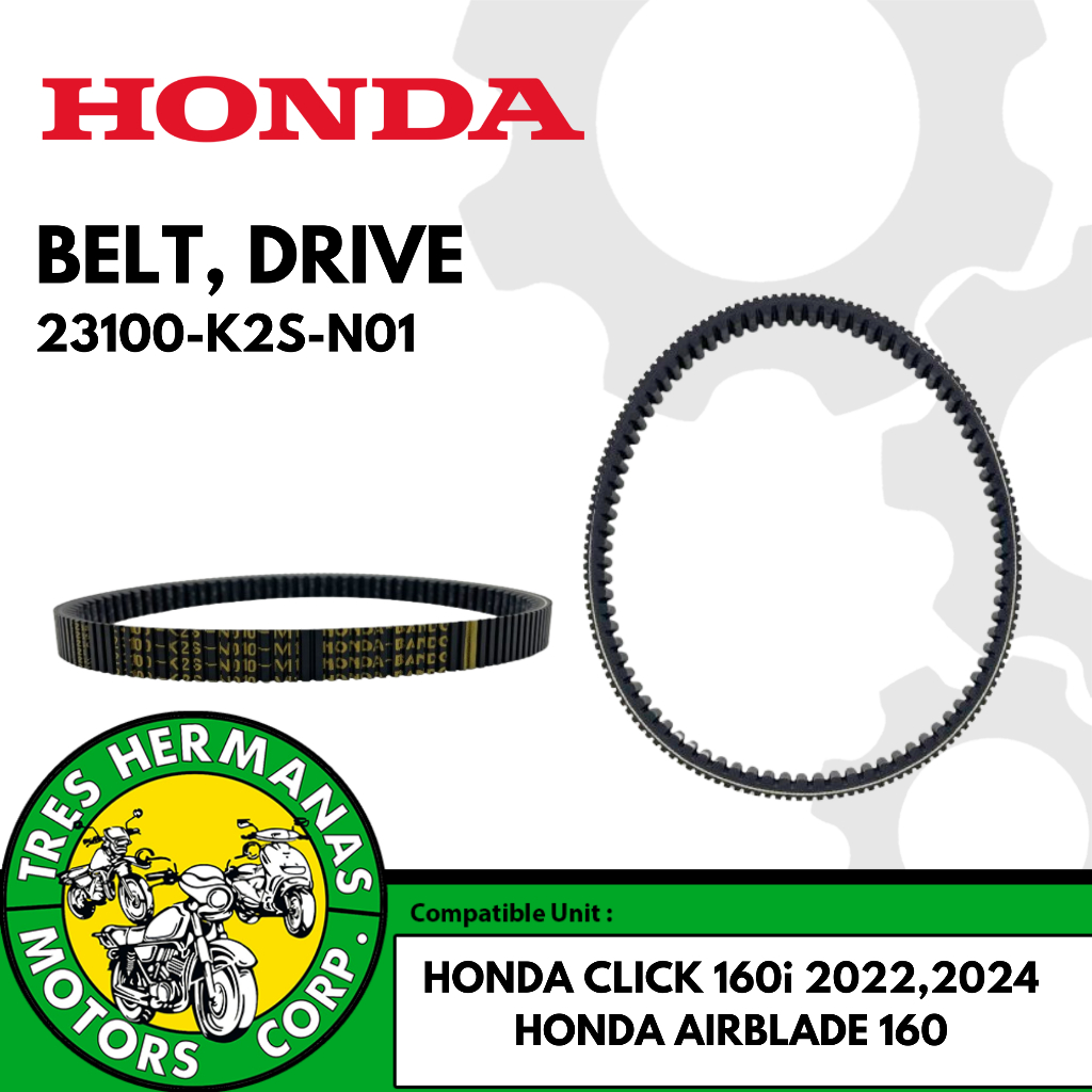 BELT, DRIVE FOR HONDA MOTORCYCLE: CLICK160i 2022,2024 AIRBLADE160, (23100-K2S-N01) | Shopee ...