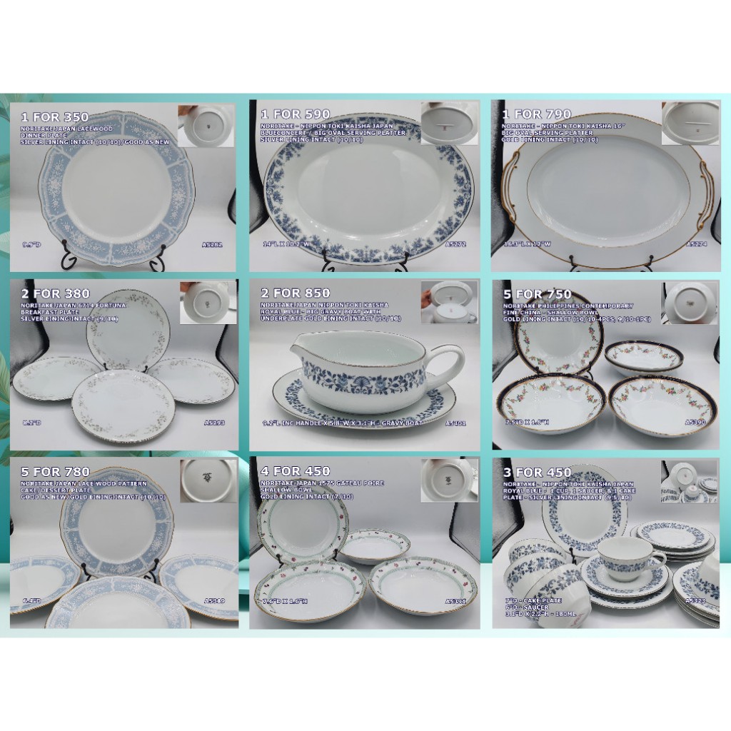 Noritake Plates, Bowls, and Saucer from Japan | Shopee Philippines