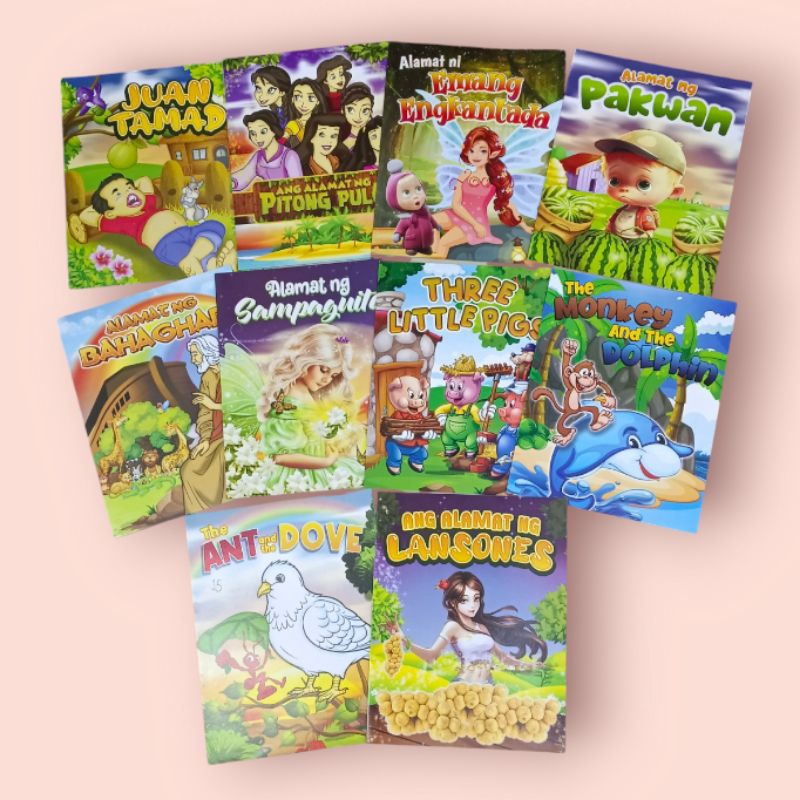 10pcs.Story Book & Coloring book/English Tagalog translation | Shopee ...