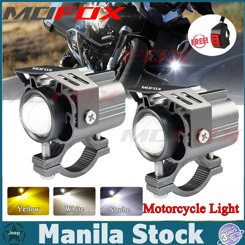 MOFOX J1 Laser Gun Mini Driving Light For Motorcycle Dual Color Hi/Lo ...