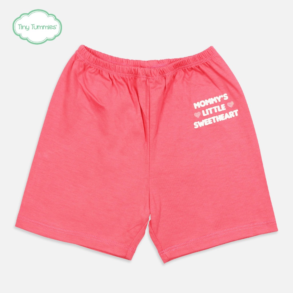 Tiny Tummies Red Pink Shorts w/ Print Premium Cotton for Girls - (SP ...