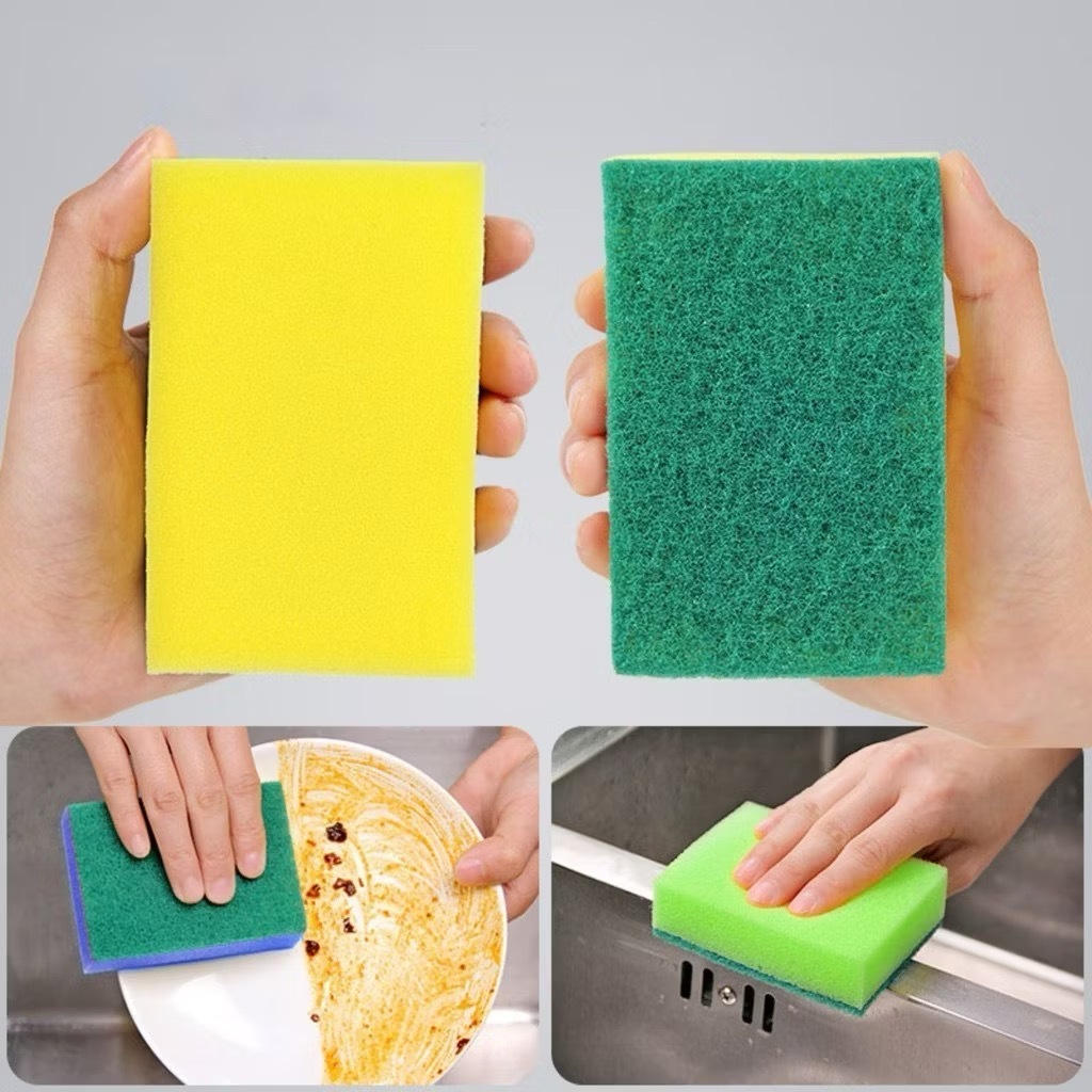 1pcs Cleaning Sponge Scrubber Basin Dishwashing Double-Sided Magic Wipe ...