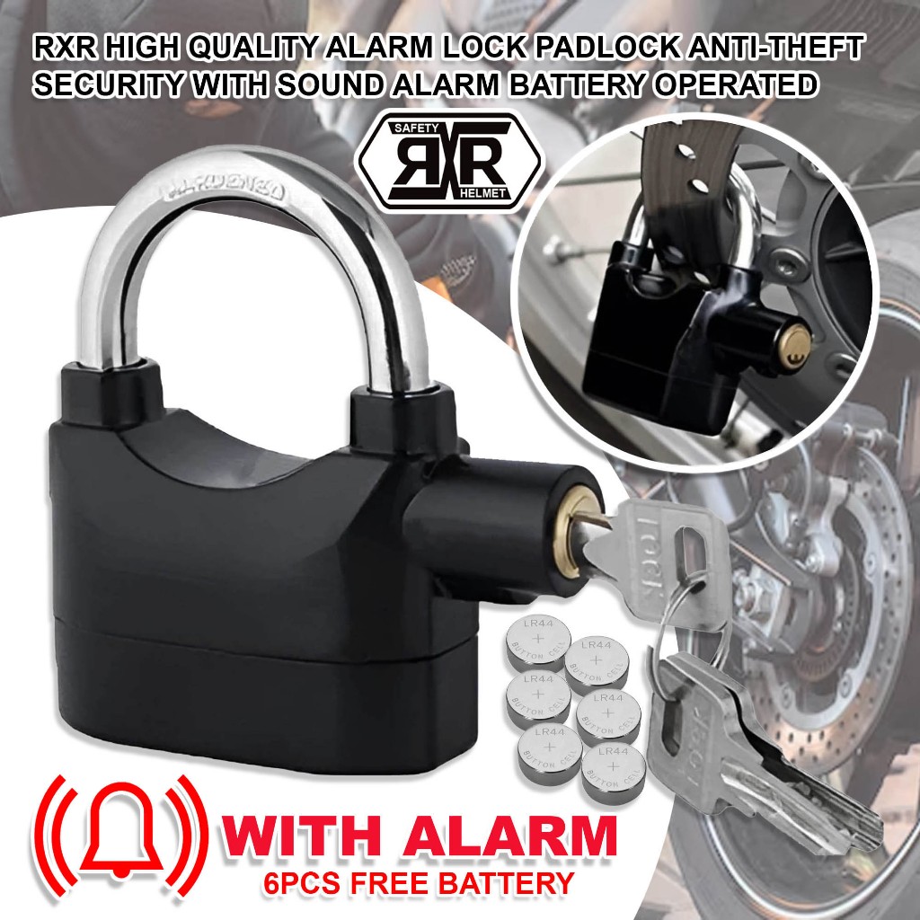 RXR High Quality Alarm Lock Padlock Anti-Theft Security with Sound ...