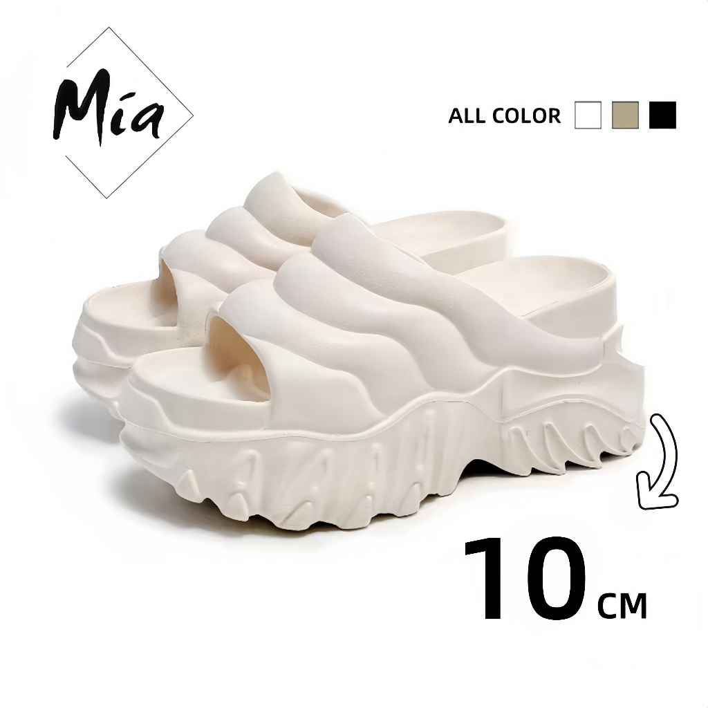 MIA Slippers For Women Thick Sole 10CM Rubber Korean Fashion | Shopee ...