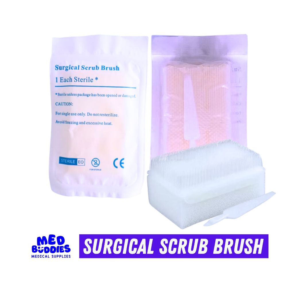Surgical Scrub Brush Plain | Sterile Sponge with Nail Cleaner | Topcare ...