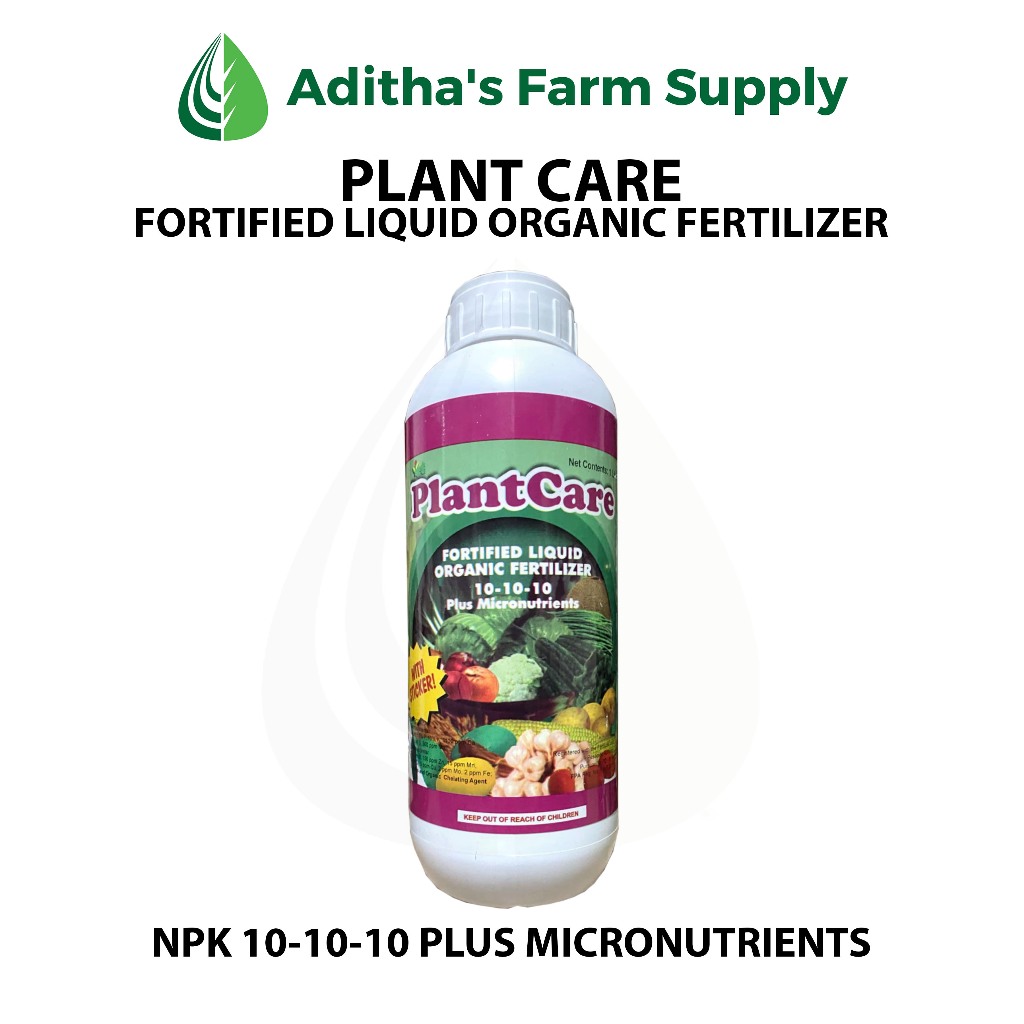 Plant Care Fortified Liquid Organic Fertilizer (NPK 10-10-10 Plus ...