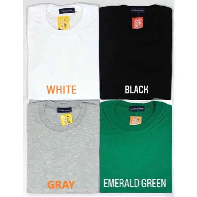 ORIGINAL BLUE CORNER Round Neck T-SHIRT Plain Unisex XS to 5XL BLACK ...