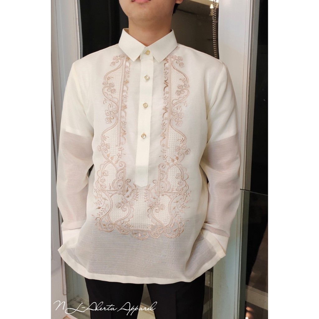 MENS BARONG TAGALOG (METALLIC COCOON FABRIC) | Shopee Philippines