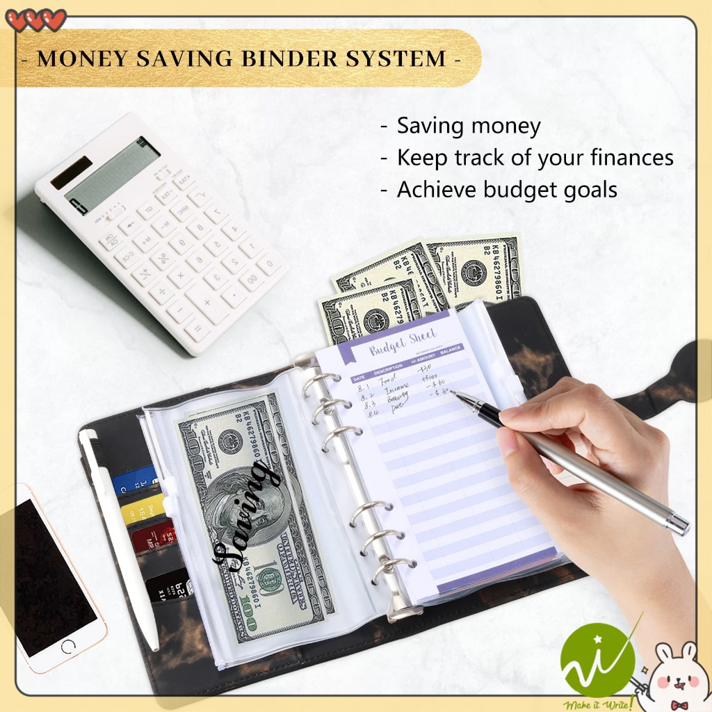 A6 Budget Binder Set Hand Ledger Loose Leaf Budget Money Organizer With ...