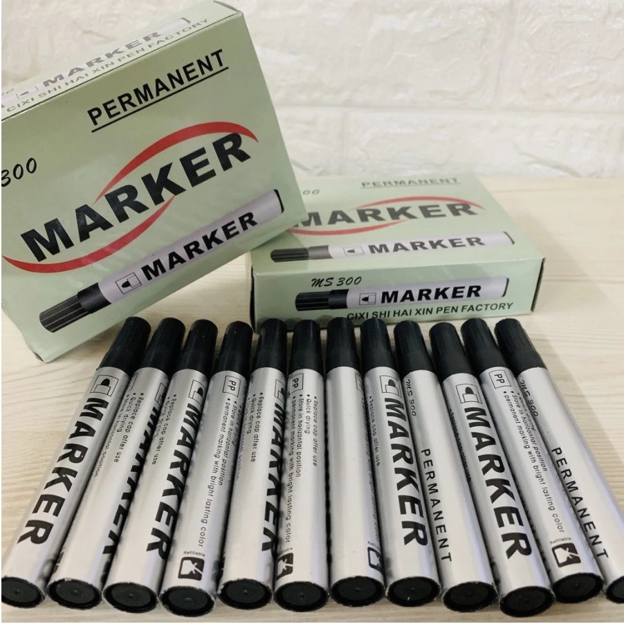 12 Pcs /box marker black pen school/soffice supplies | Shopee Philippines