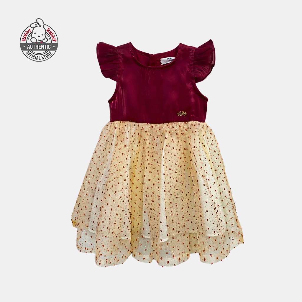 Robby Rabbit Candied Sparkles Butterfly Sleeve Dress (Red) | Shopee ...
