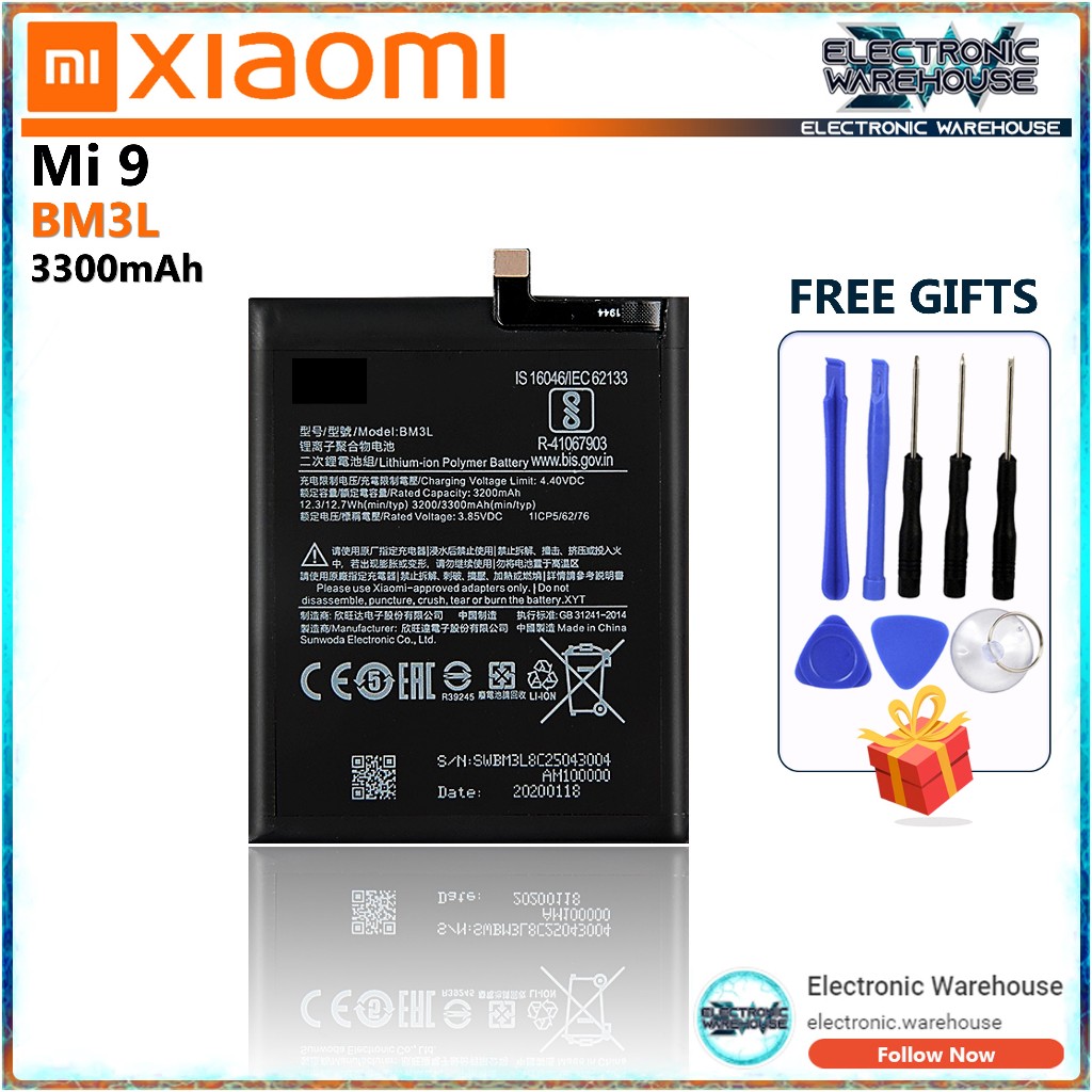Battery for Xiaomi Mi 9 BM3L | M1902F1G | Shopee Philippines