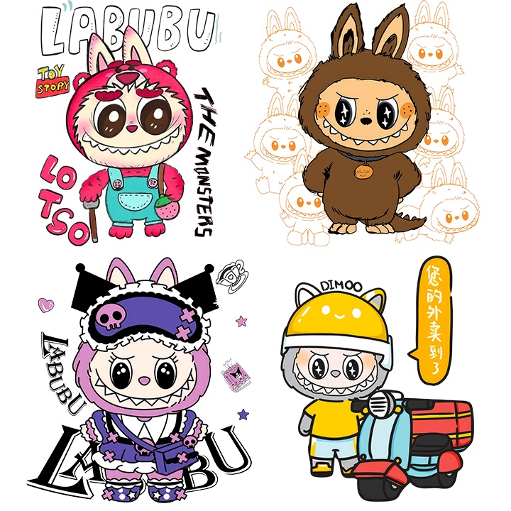 IRON ON TSHIRT - Labubu Designs vol 2 A4 Size Ready To Press Direct ...