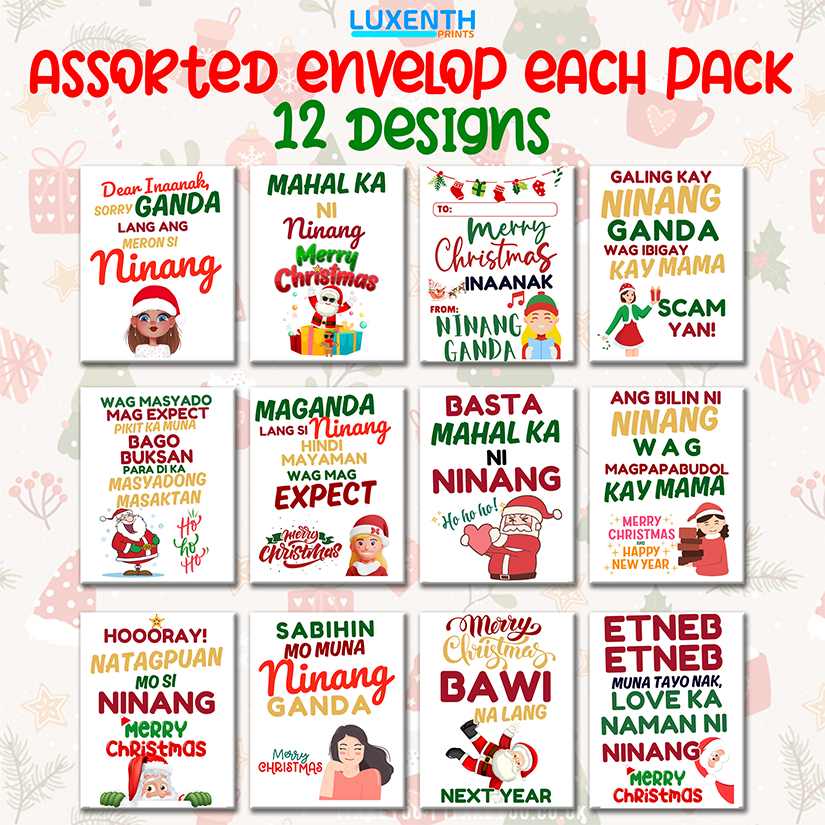 WITTY AND CUTE CHRISTMAS ENVELOPE /ANGPAO/ASSORTED PACK | Shopee ...