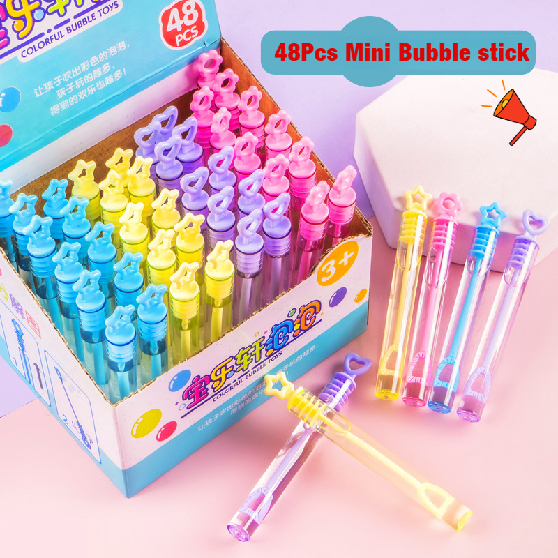 48Pcs Bubbles Stick Mini Bubble Wands Stick Portable Kid Toys Bubbles ...