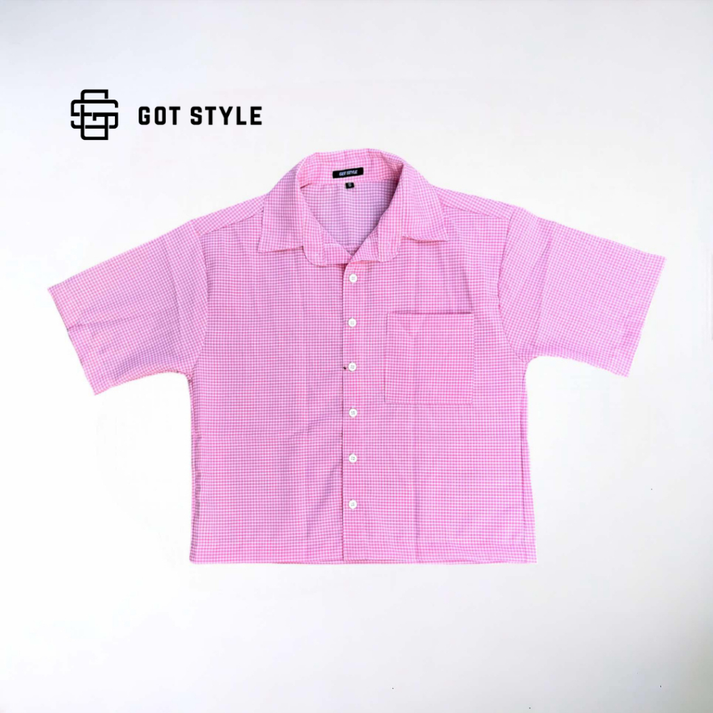 𝗚𝗢𝗧 𝗦𝗧𝗬𝗟𝗘 | Boxy Cropped Checkered Polo | Shopee Philippines