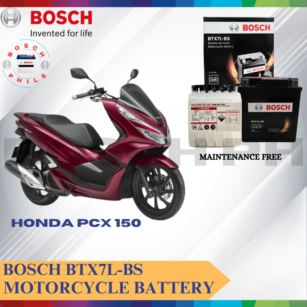 BOSCH MOTORCYCLE BATTERY FOR HONDA PCX 150 (BTX7L-BS) | Shopee Philippines