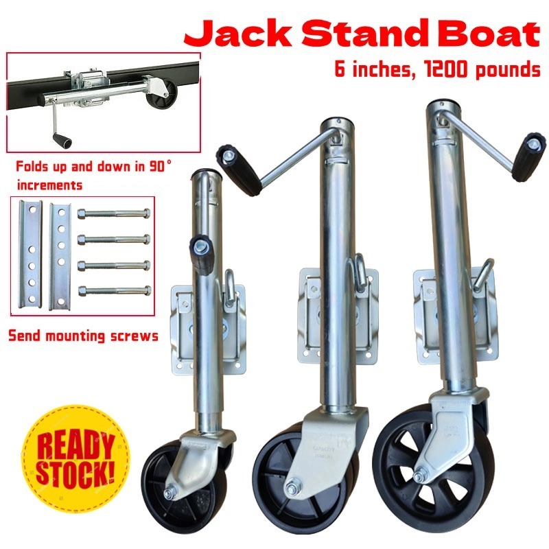 Trailer Jack 6 Inch Solid Wheel Load-bearing 1200Lbs American Trailer ...