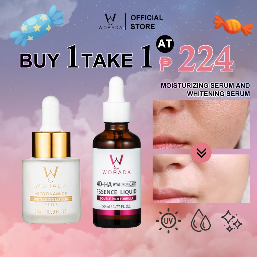 WORADA Hyaluronic Acid Niacinamide Whitening Essence and serum lotion ...