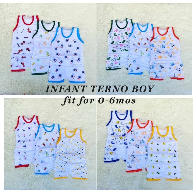 R1L1 Infant Sando Terno Newborn Sets for Baby Boy Assorted Print | Shopee Philippines