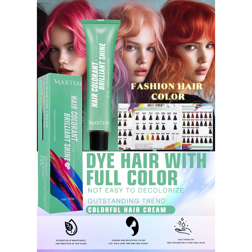 MAXTEN COLORANT BRILLIANT SHINES HAIR COLOR CREAM PERMANENT OXIDIZER ...