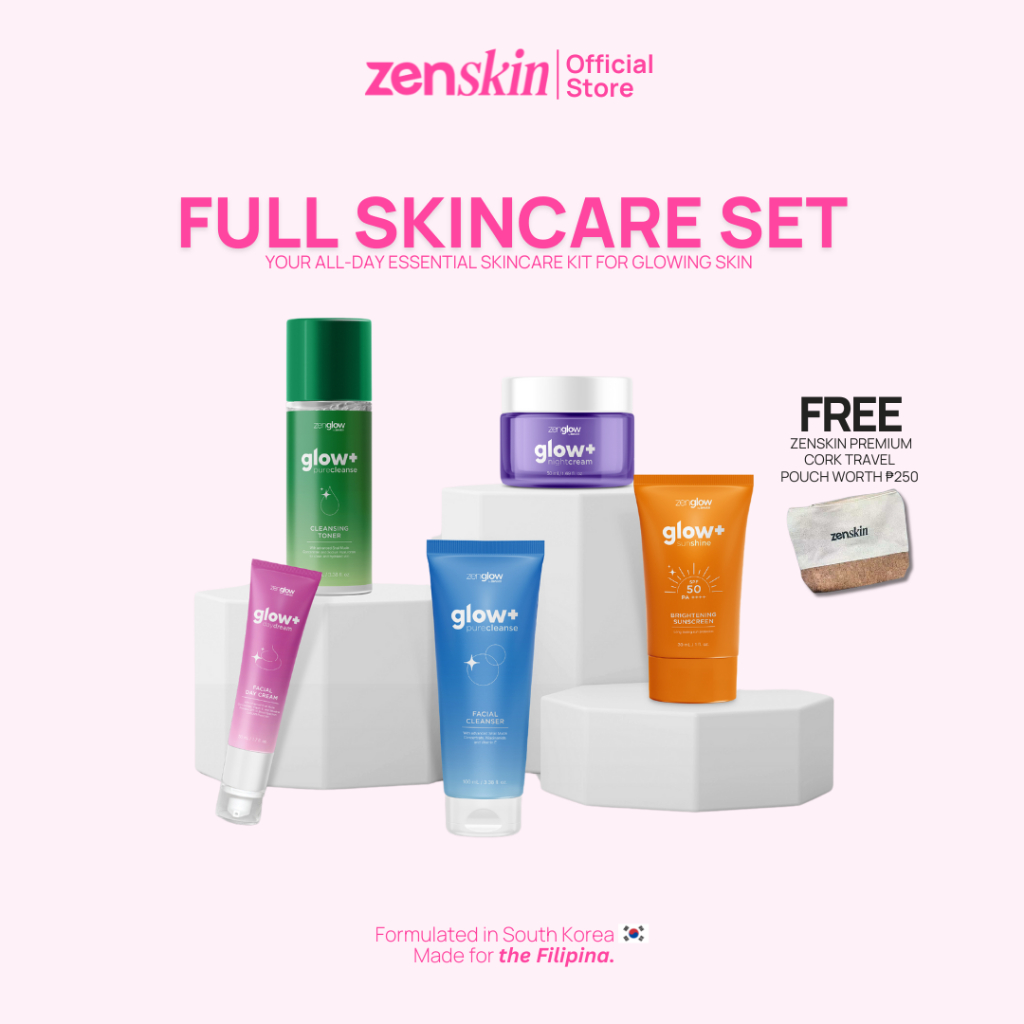 Zenskin Glow+ Full Skincare Essential Set for All Day Radiant and ...