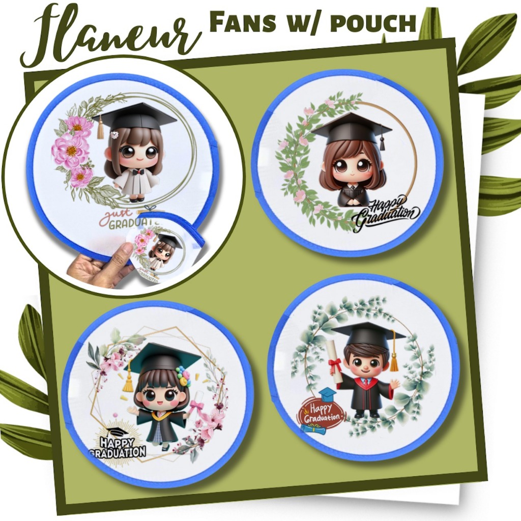Graduation Chibi Cute Giveaways Foldable Twist Hand Fan Tokens for ...