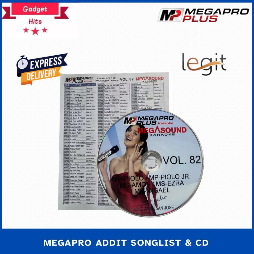 Megapro Plus Volume 82 CD for Piolo/MP-P JR/MS-AMOS/MS-EZRA/MS-MIGAEL ...