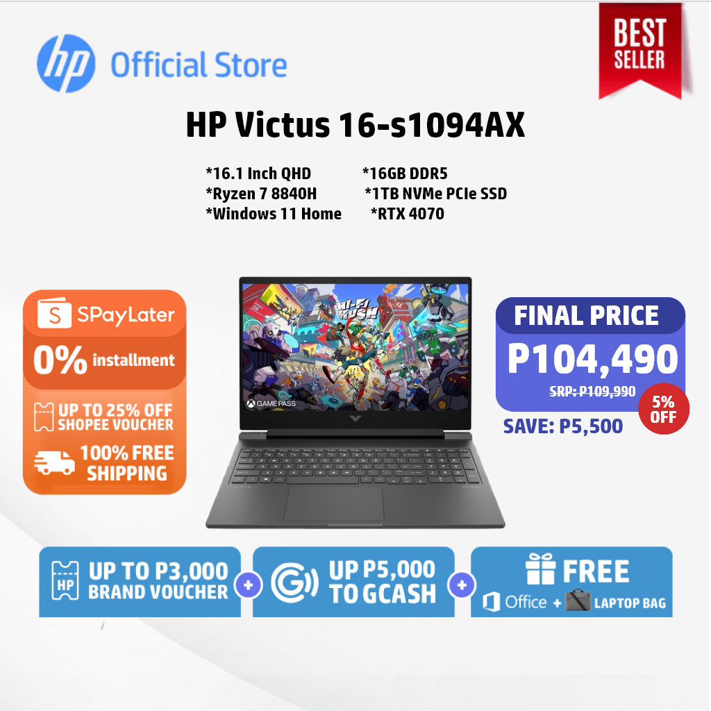 HP Victus Gaming Laptop | 16 inch | R7 8th-Gen,16GB,1TB SSD,Win 11,RTX ...