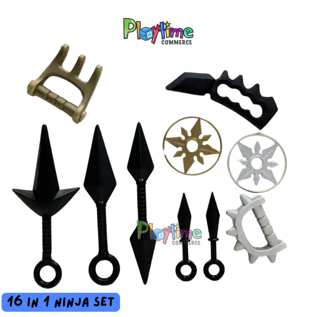 Anding's 10 in 1 Ninja Star Set Boomerang Kids Pretend Play Ninjas ...