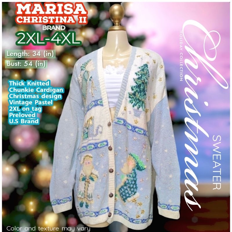 Vintage Marisa Christina II Holiday Chunkie Pastel Cardigan Plus Size ...