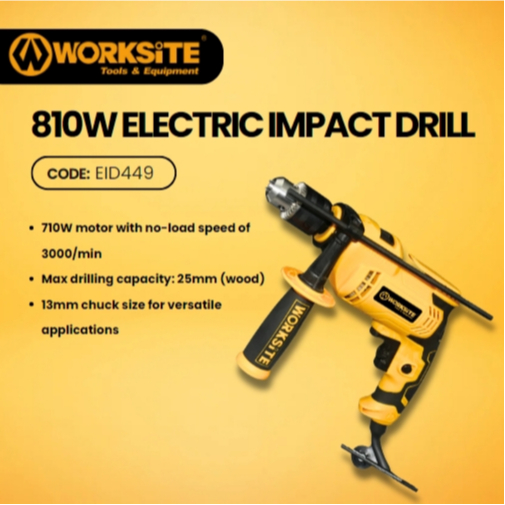 WORKSITE - EID449 810W ELECTRIC IMPACT DRILL | Shopee Philippines