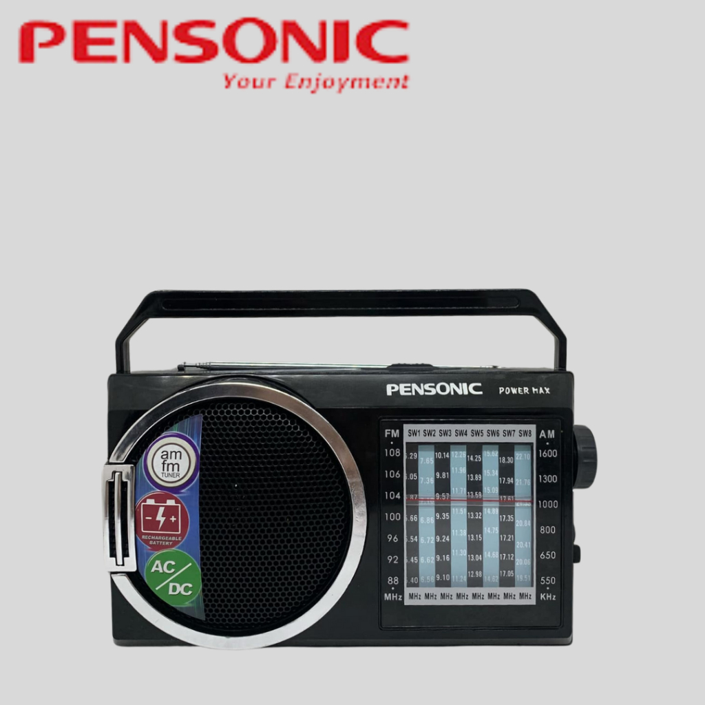 Pensonic Power Max AC/DC Rechargeable Radio FM/AM/SW1-8 Band Radio Buil ...