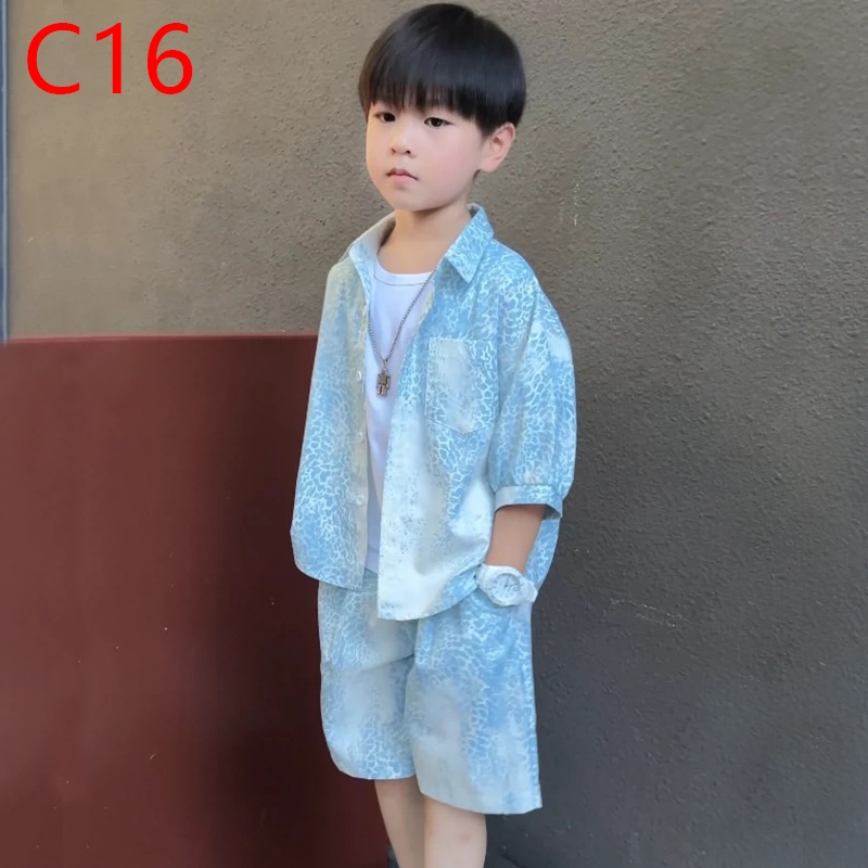 Cheetah Like Blue Print Soft Silky Terno For Kids 1-5y/o | Shopee ...