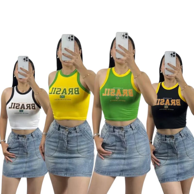 Brasil Racer Sando Crop Top | Shopee Philippines