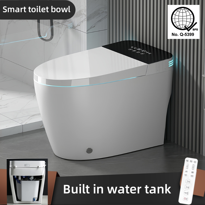 Smart Toilet Bowl Set Built In Water Tank High Pressure Dual Flush Full ...