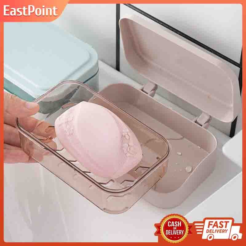 Kitchen Bathroom Soap Storage Draining Container Large Capacity Double ...