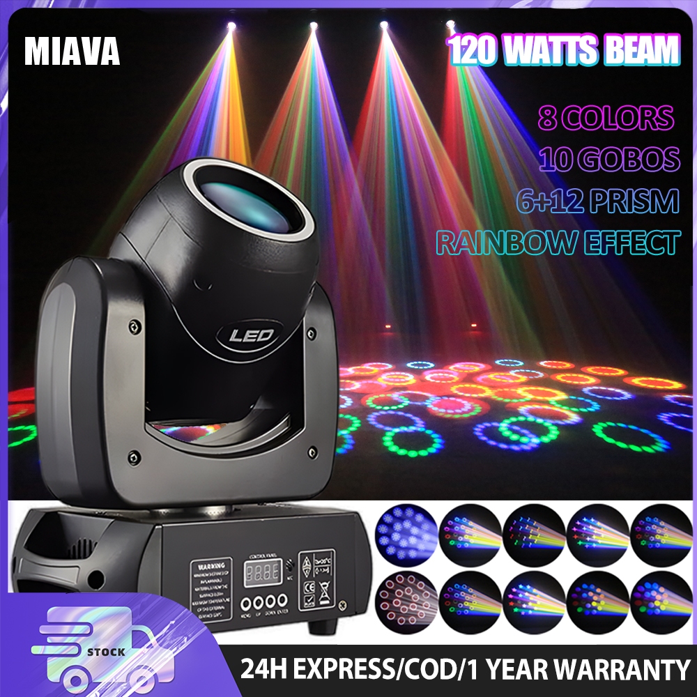 KAIY 120W Mini Moving Head Beam Light 8 Colors 10 Gobos 18 Prism RGB ...