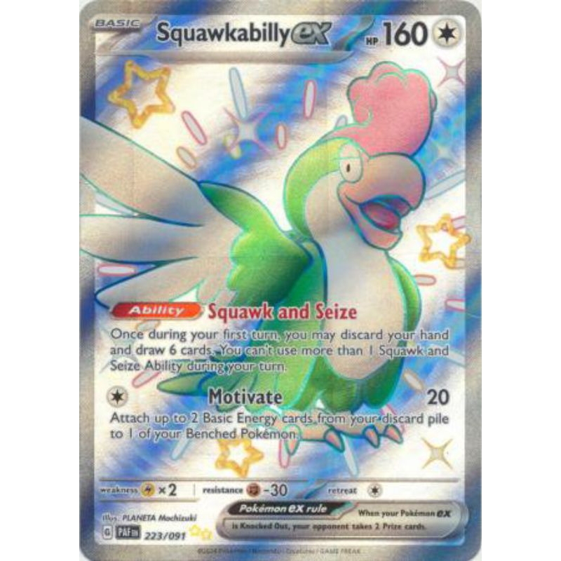 Pokemon Card, Squawkabilly ex 223/091, Shiny Ultra Rare. (ENGLISH TYPE ...