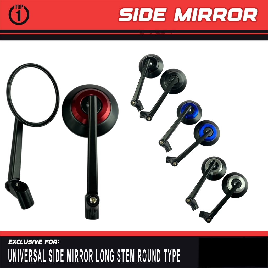 TOP 1 RACING ROUND TYPE SIDE MIRROR FOR MOTOCYCLE | Shopee Philippines